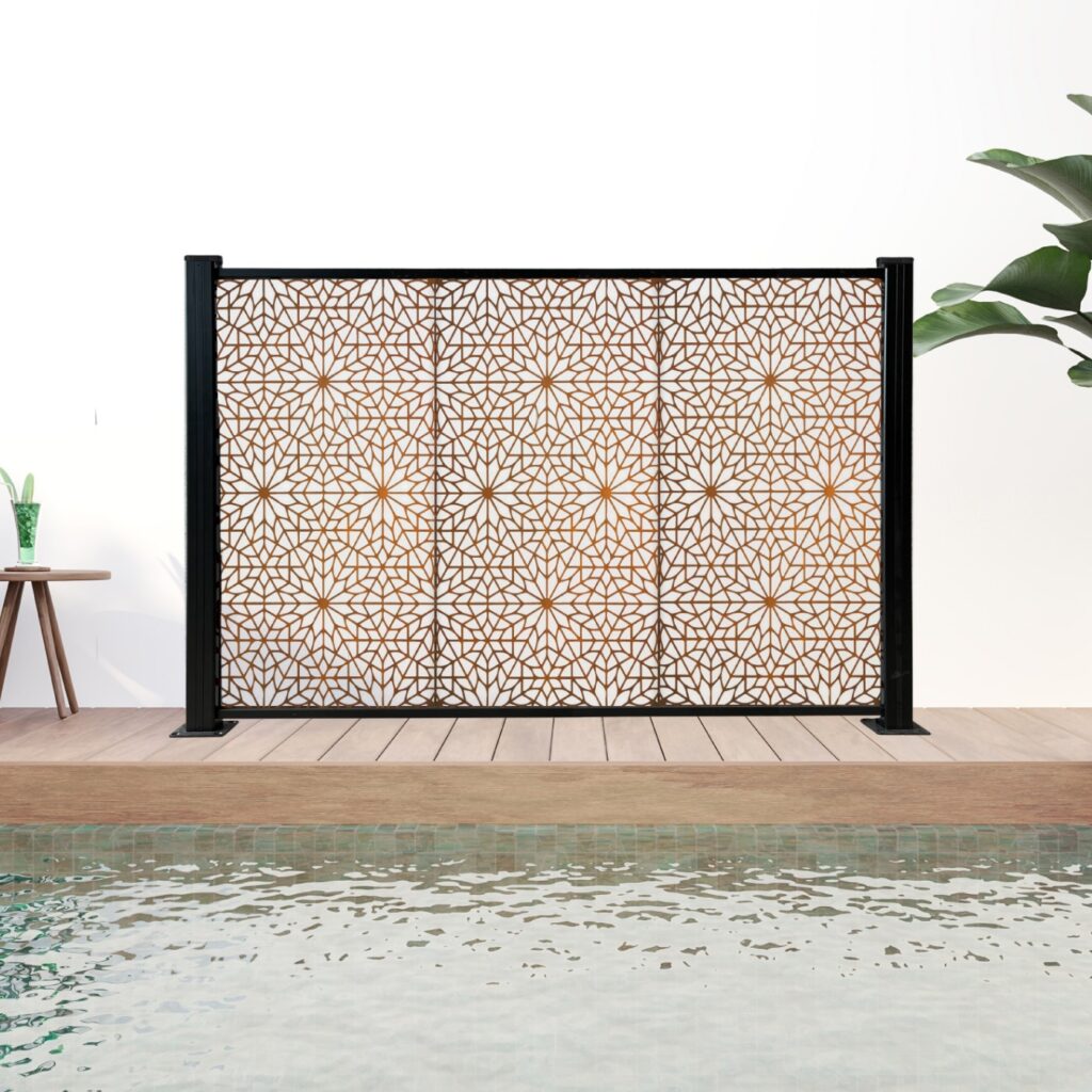 Corrugated Privacy Screens Metal Garden Privacy Screen | Ria Design