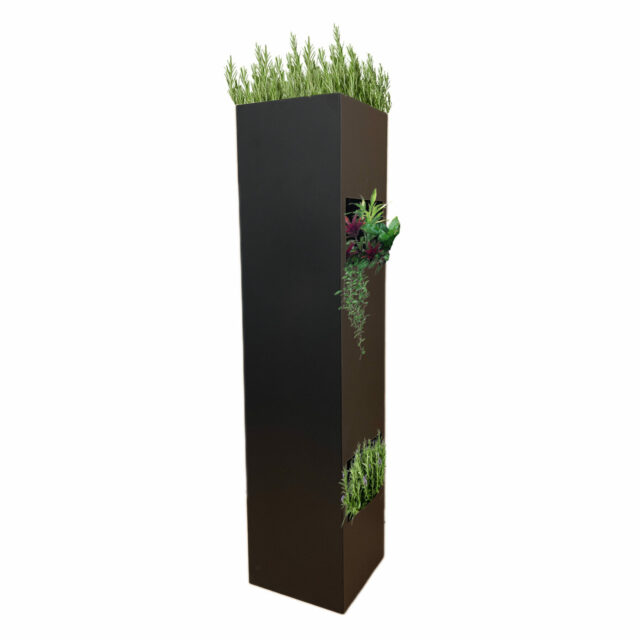 Tall Rectangle Planter | 125 x 125 x 550mm | Black or Corten Steel ...