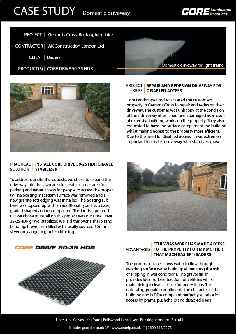Driveway Installation - Core Drive 38-25HD - The Ideal Garden
